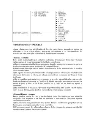 Hidrografía de venezuela | DOCX