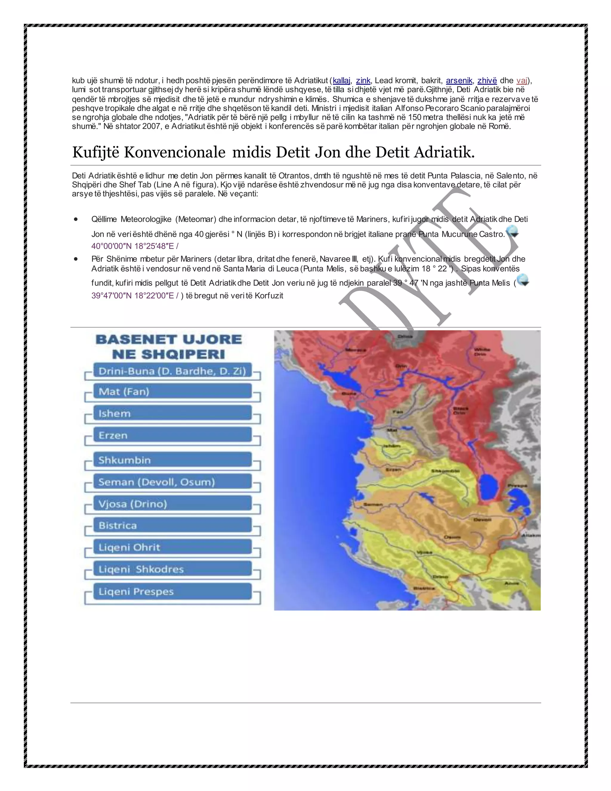 Hidrografia e trevave shqiptare | DOCX