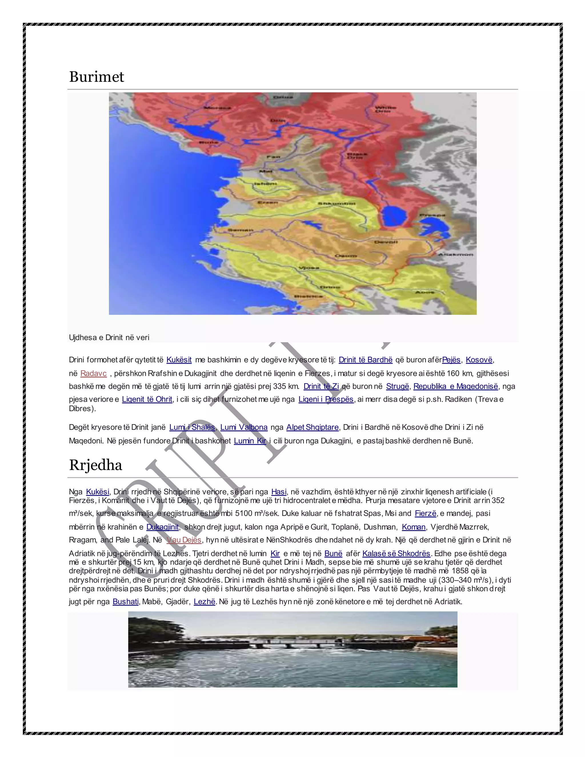 Hidrografia e trevave shqiptare | DOCX