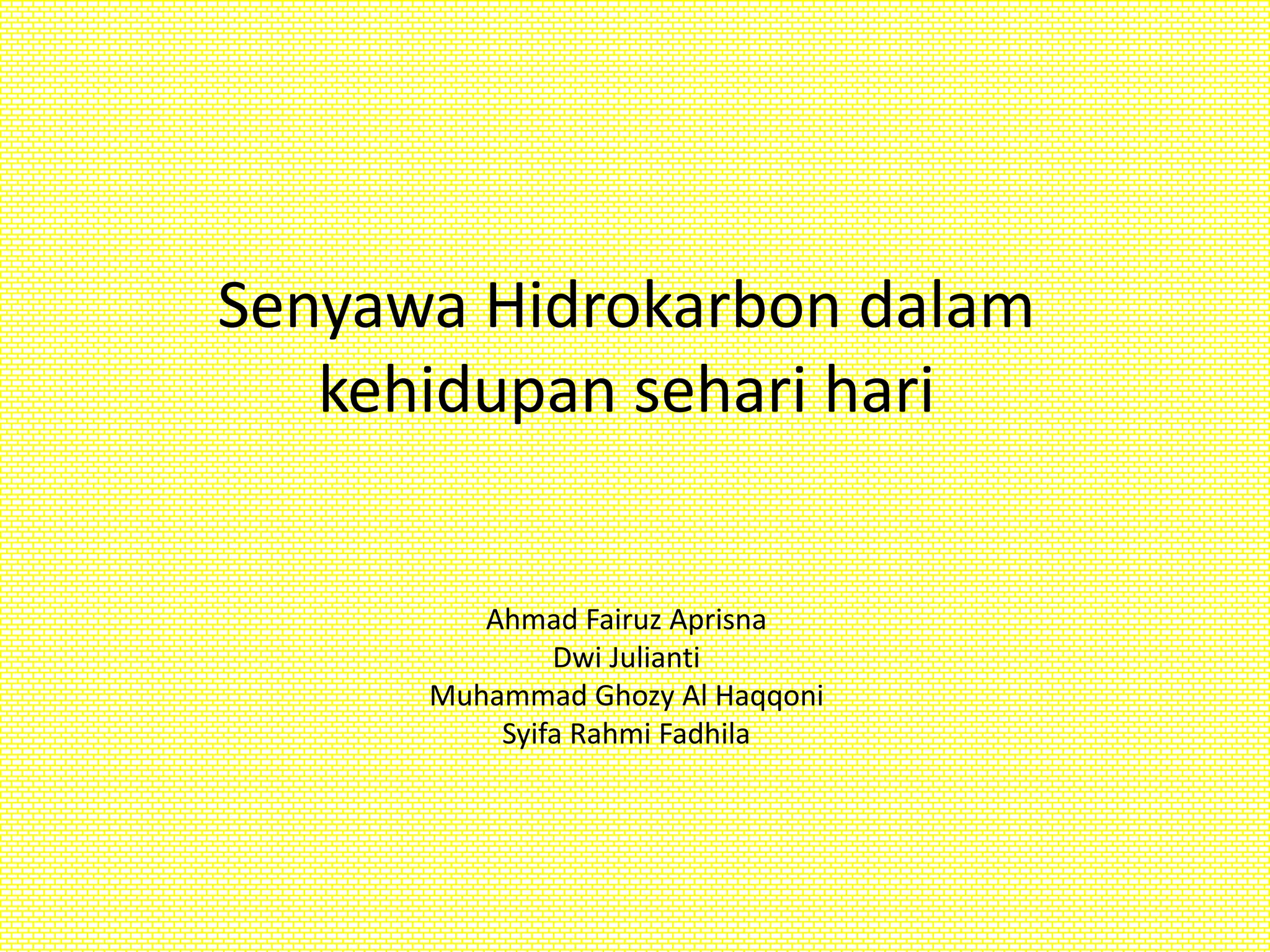 Senyawa hidrokarbon dalam kehidupan sehari-hari | PPT