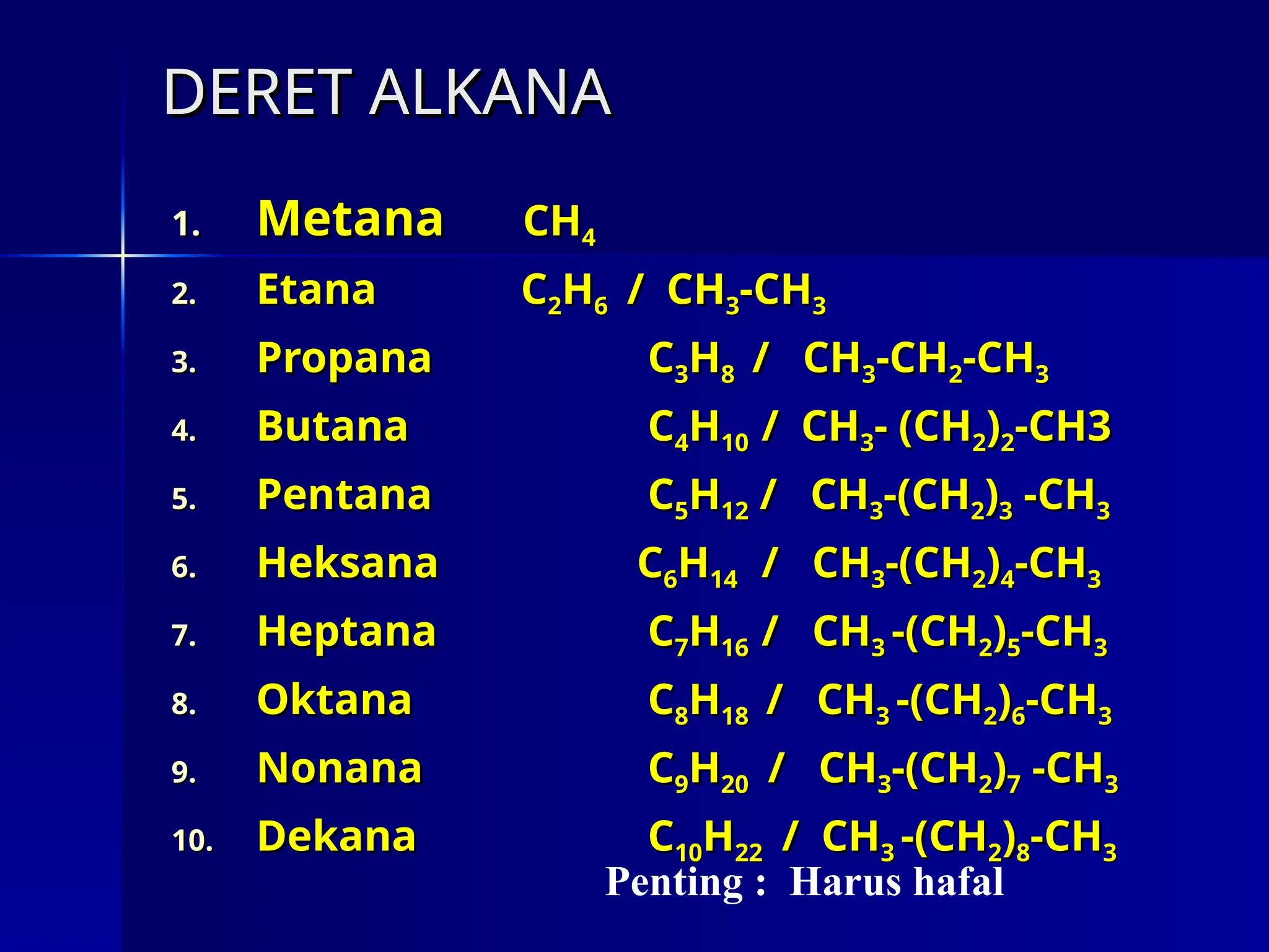 Hidrokarbon : Kekhasan alkana alkena alkuna.ppt