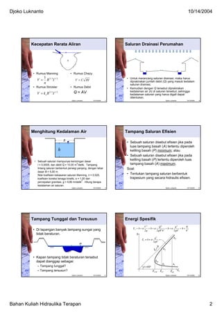 Hidrolika terapan | PDF