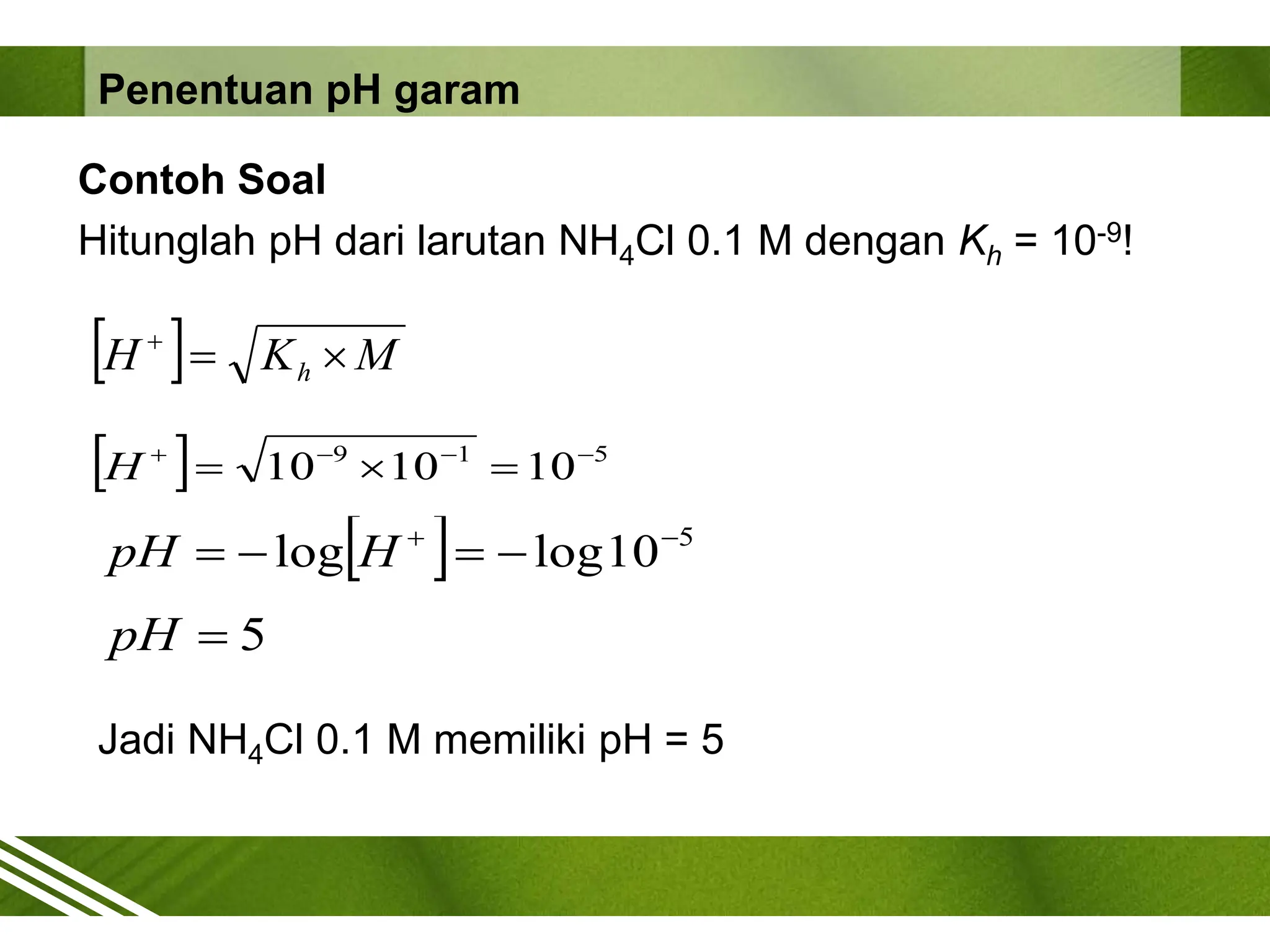 hidrolisisgaramtotal,parsial,hitungpHgaram | PPTX