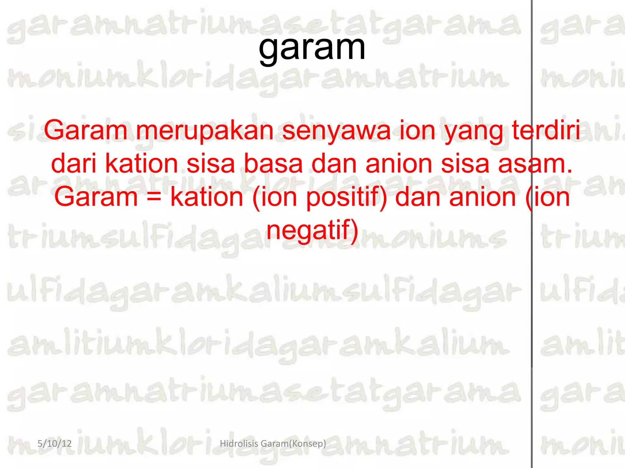 Hidrolisis garam | PPTX