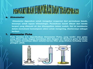 Evaporasi dan evapotransporasi Hidrologi Teknik | PPTX