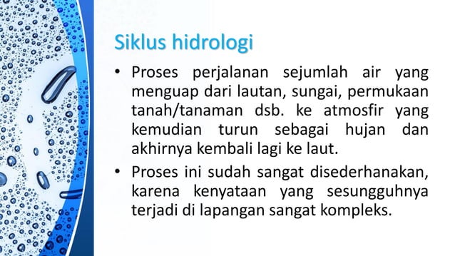 Siklus Hidrologi Siklus Hidrologi Siklus Hidrologi | PPT