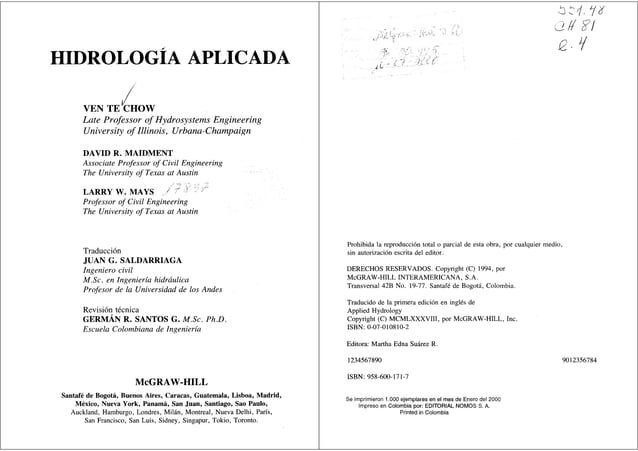 Hidrologia aplicada ven te chow - mc graw hill - completo (ocioso)(2)(2 ...
