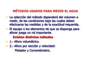 HIDROMETRIA -AFOROS PSI.ppt- PSI PARA INGENIERIA | PPT
