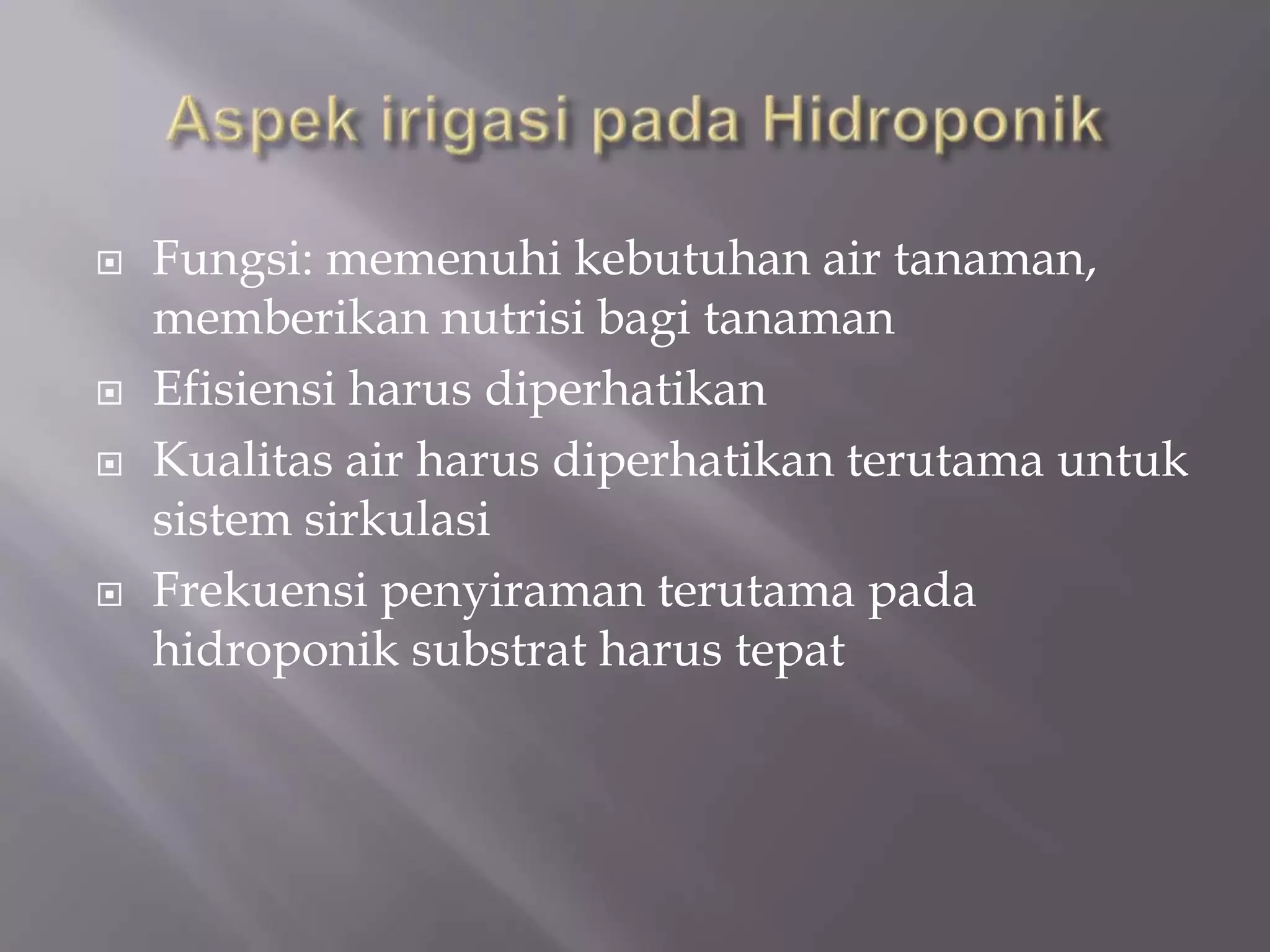 Hidroponik dan aeroponik | PPTX