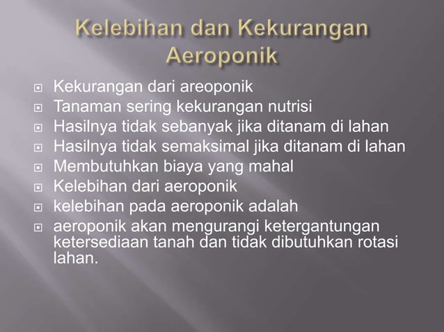 Hidroponik dan aeroponik | PPTX