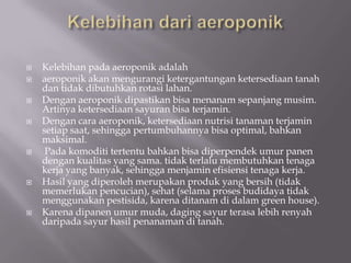 Hidroponik dan aeroponik | PPTX