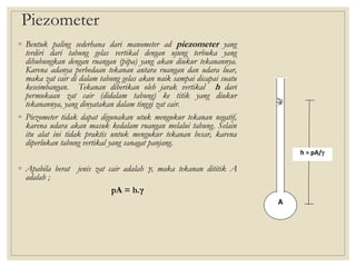 HIDROSTATIKA & MANOMETER pptx untuk SMA | PPTX