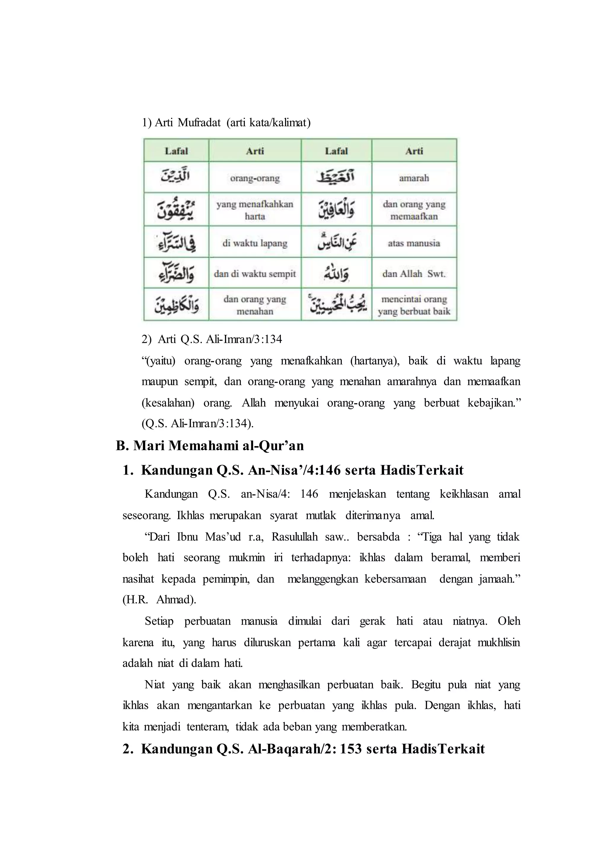 Hidup jadi lebih damai dengan ikhlas, sabar, dan pemaaf | DOCX