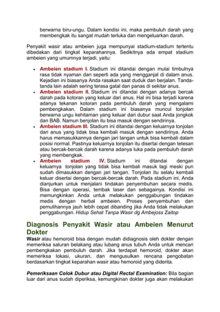 Hidup sehat tanpa wasir dg ambejoss zaitop | PDF