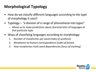 Hieber - An Introduction to Typology, Part I: Morphological Typology | PPTX