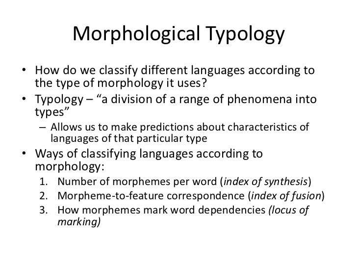 Hieber - An Introduction to Typology, Part I: Morphological Typology
