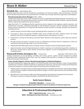 Hieber, Bruce Resume | PDF