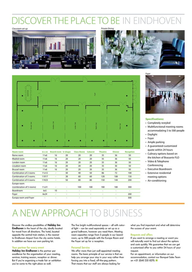 Factsheet Holiday Inn Eindhoven (english) | PDF | Hotels and Motels ...