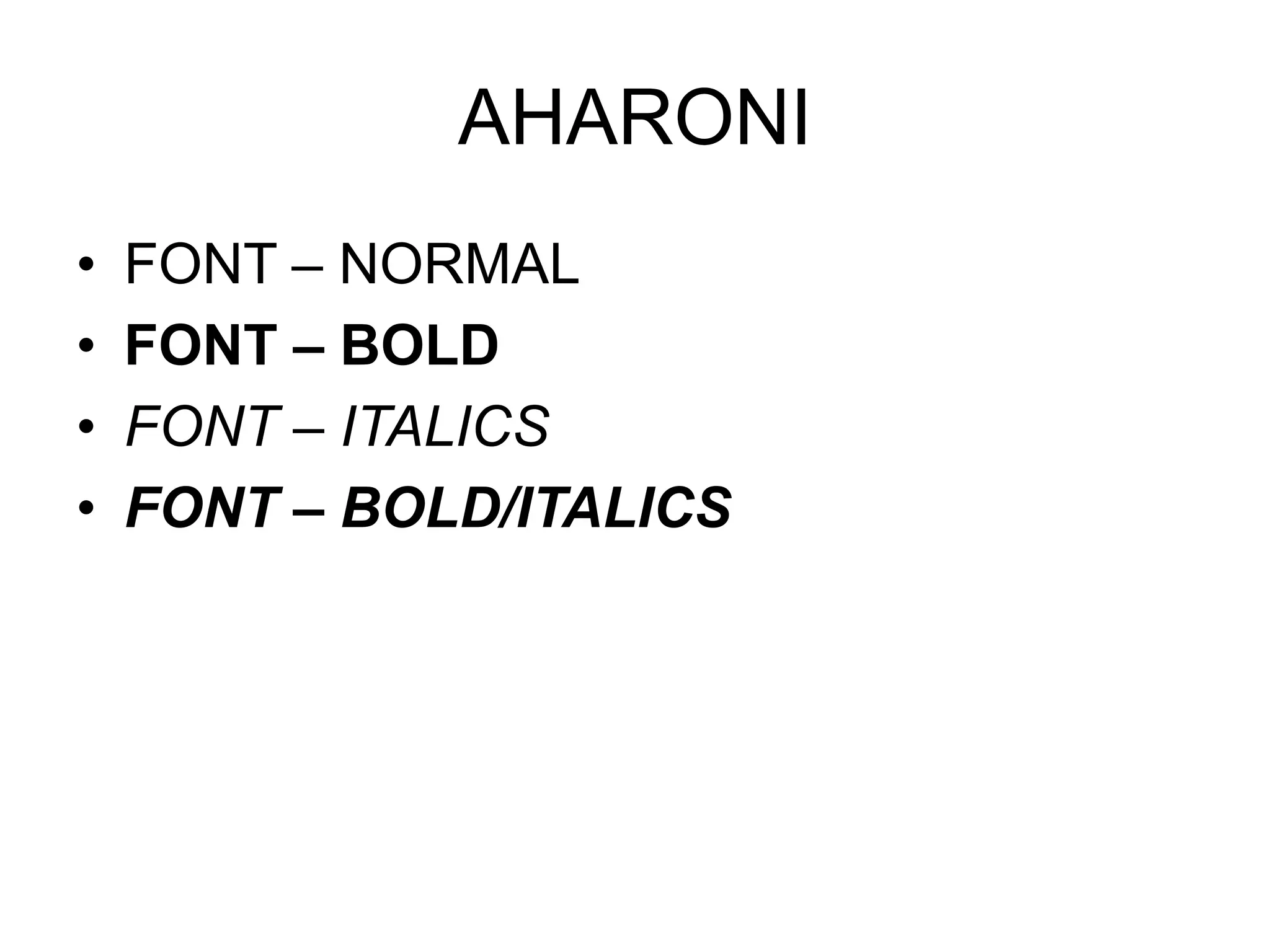 Hierachy of typefaces | PPTX