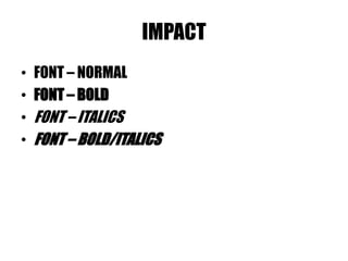 Hierachy of typefaces put on blog | PPT