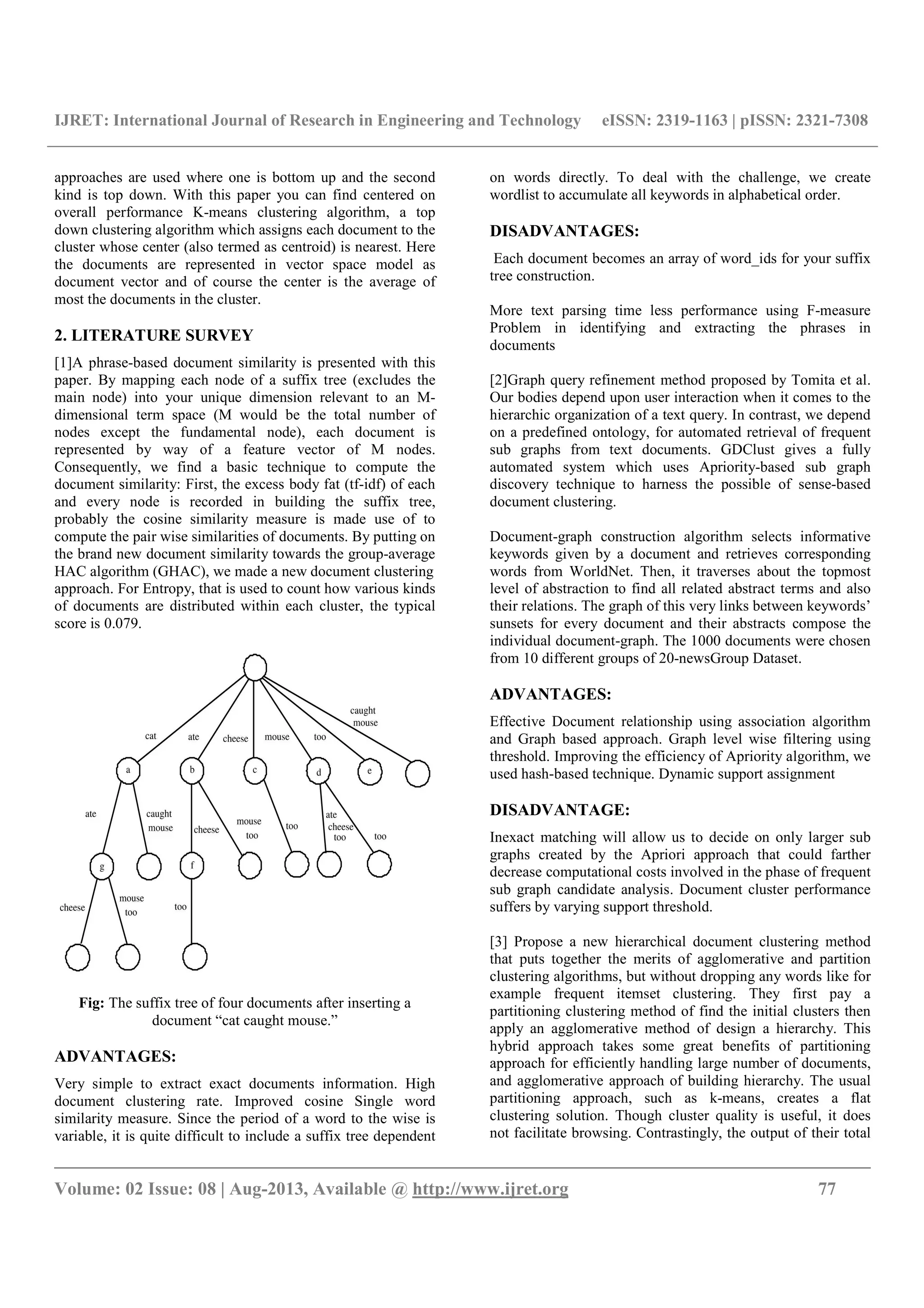 Hierarchal clustering and similarity measures along | PDF