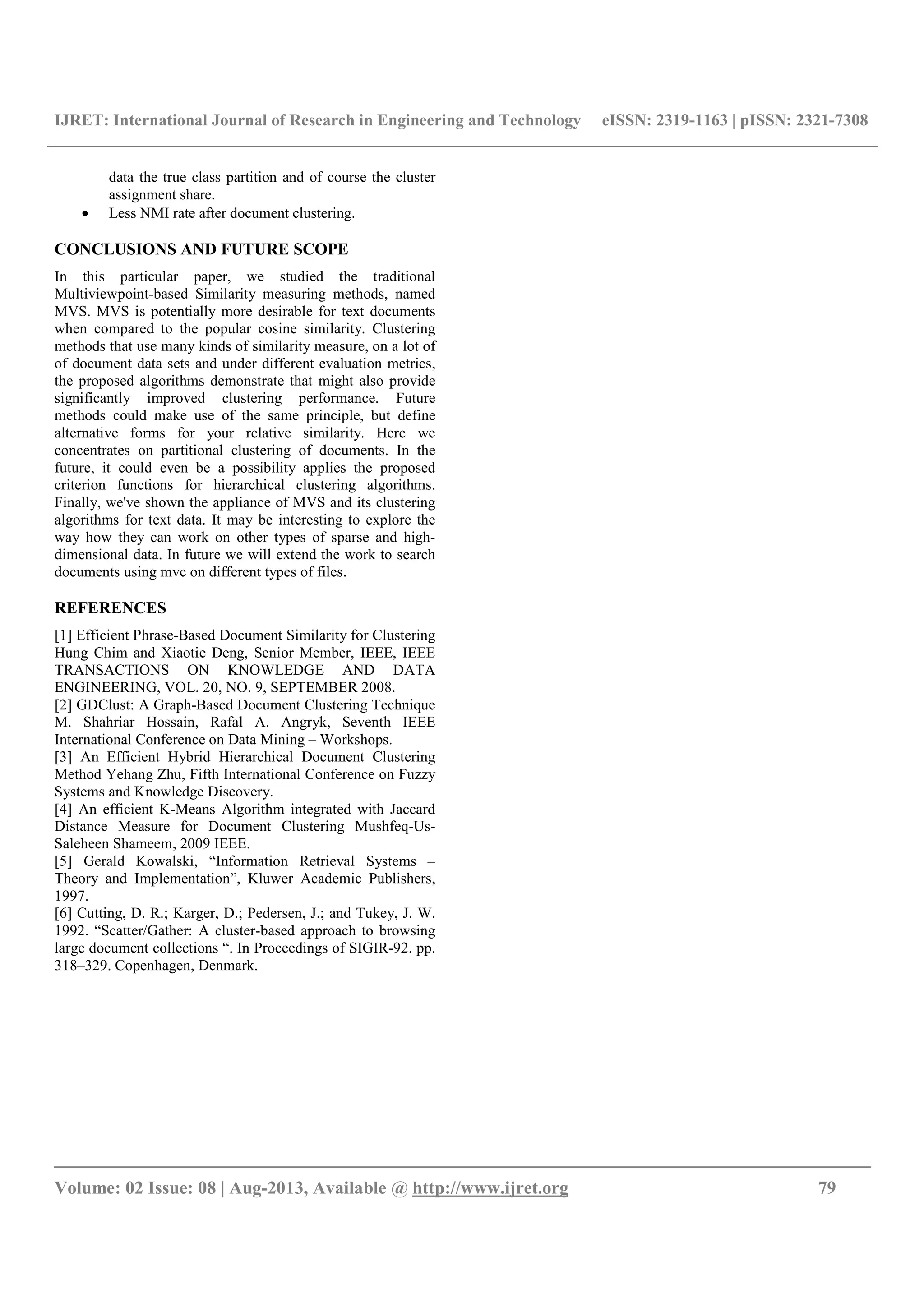 Hierarchal clustering and similarity measures along | PDF
