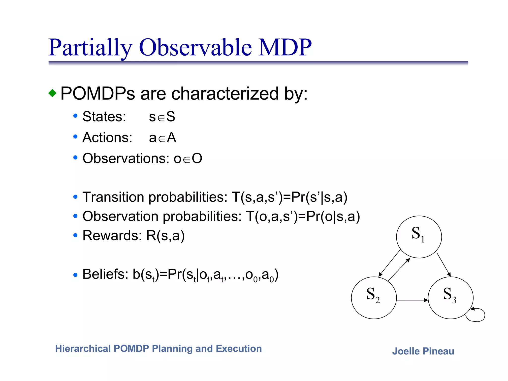 Hierarchical Pomdp Planning And Execution | PPT