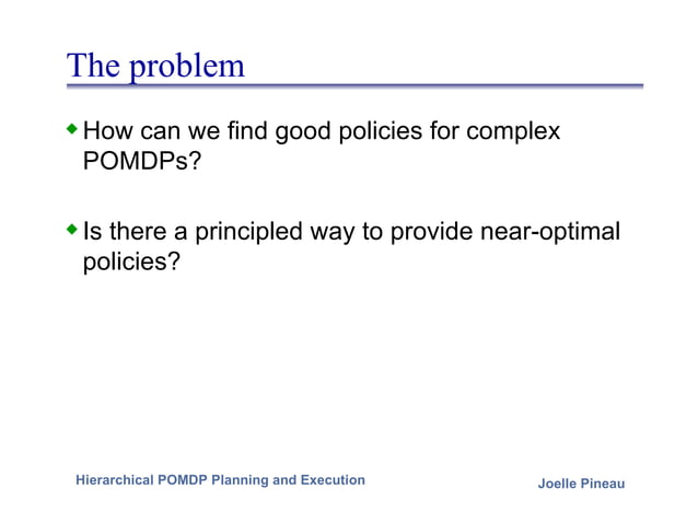 Hierarchical Pomdp Planning And Execution | PPT