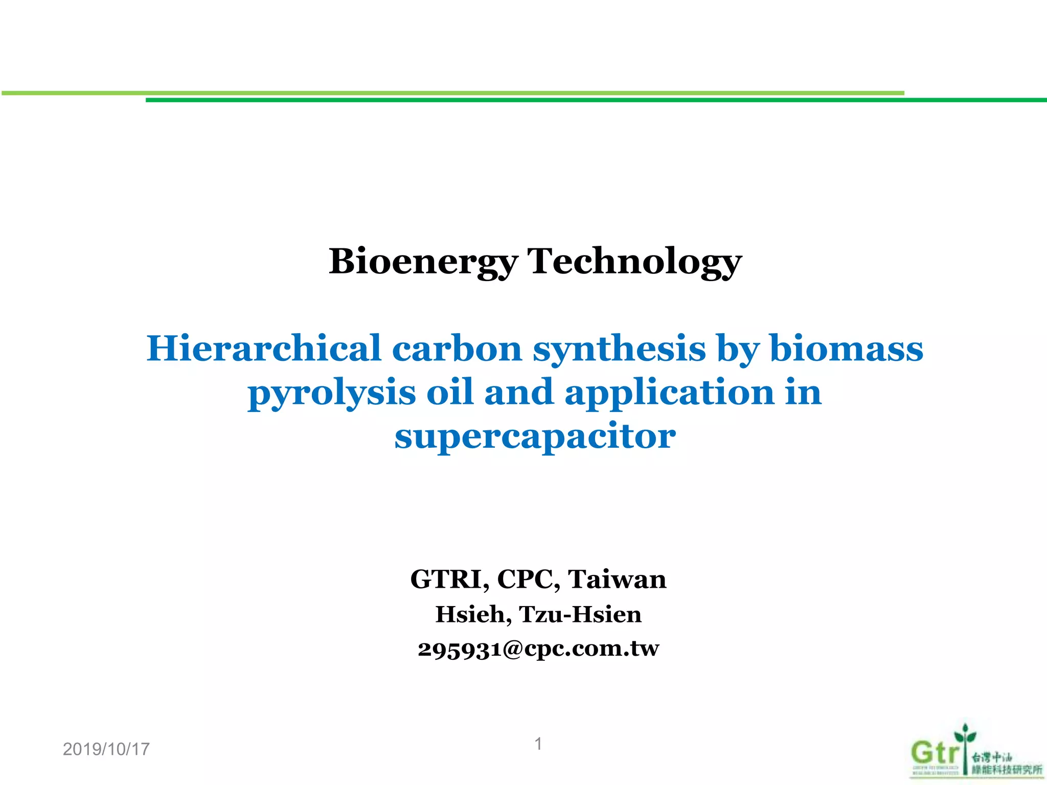 Hierarchical carbon synthesis by biomass pyrolysis oil and application ...