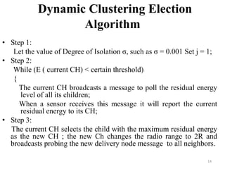 Hierarchical clustering algo for wsn | PPT