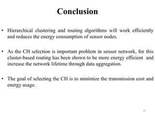 Hierarchical clustering algo for wsn | PPT
