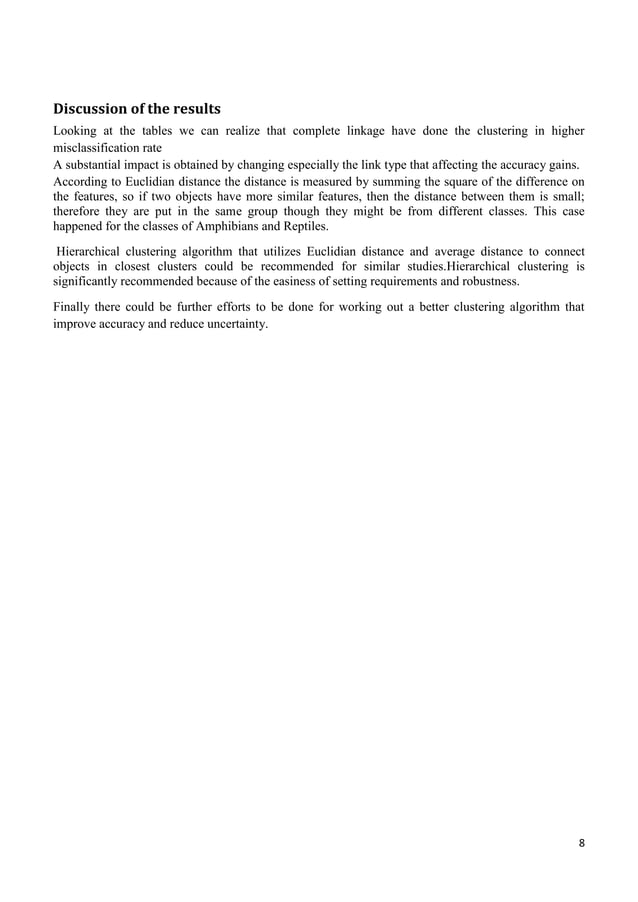 Hierarchical clustering of multi class data (the zoo dataset) | PDF | Physics | Science