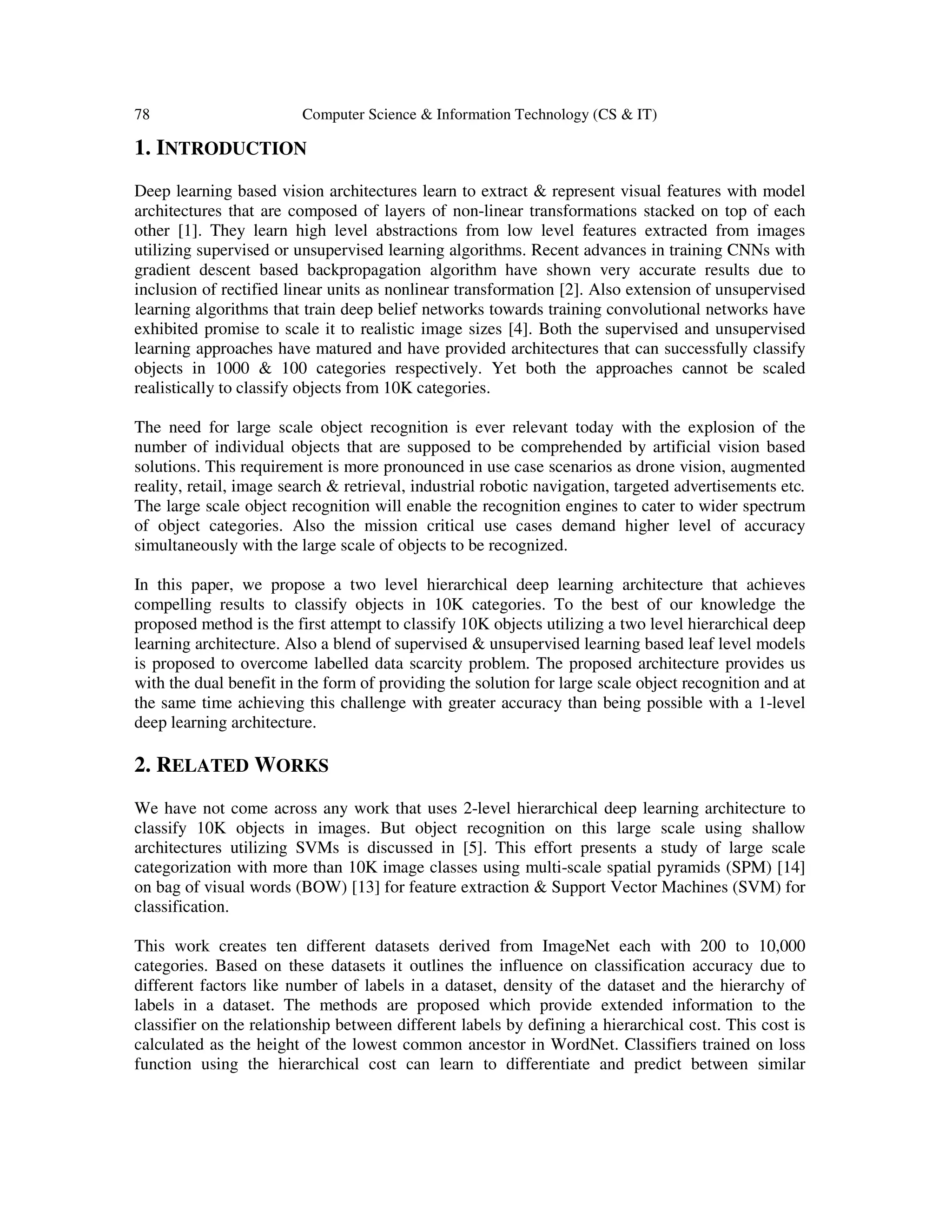 Hierarchical Deep Learning Architecture For 10 K Objects Classification