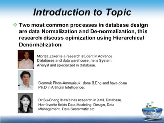 Hierarchical Denormalization | PPT