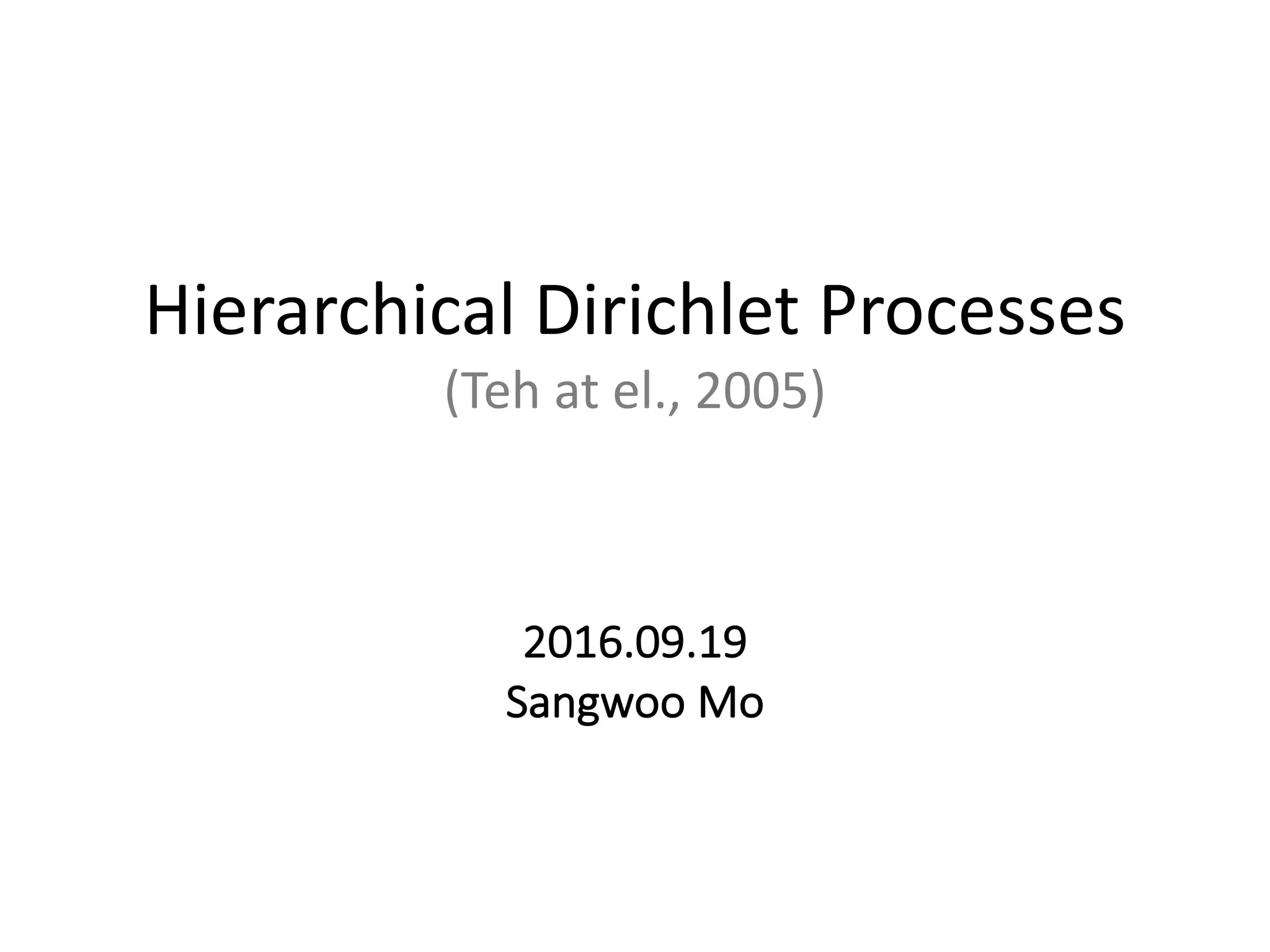 Hierarchical Dirichlet Process | PDF