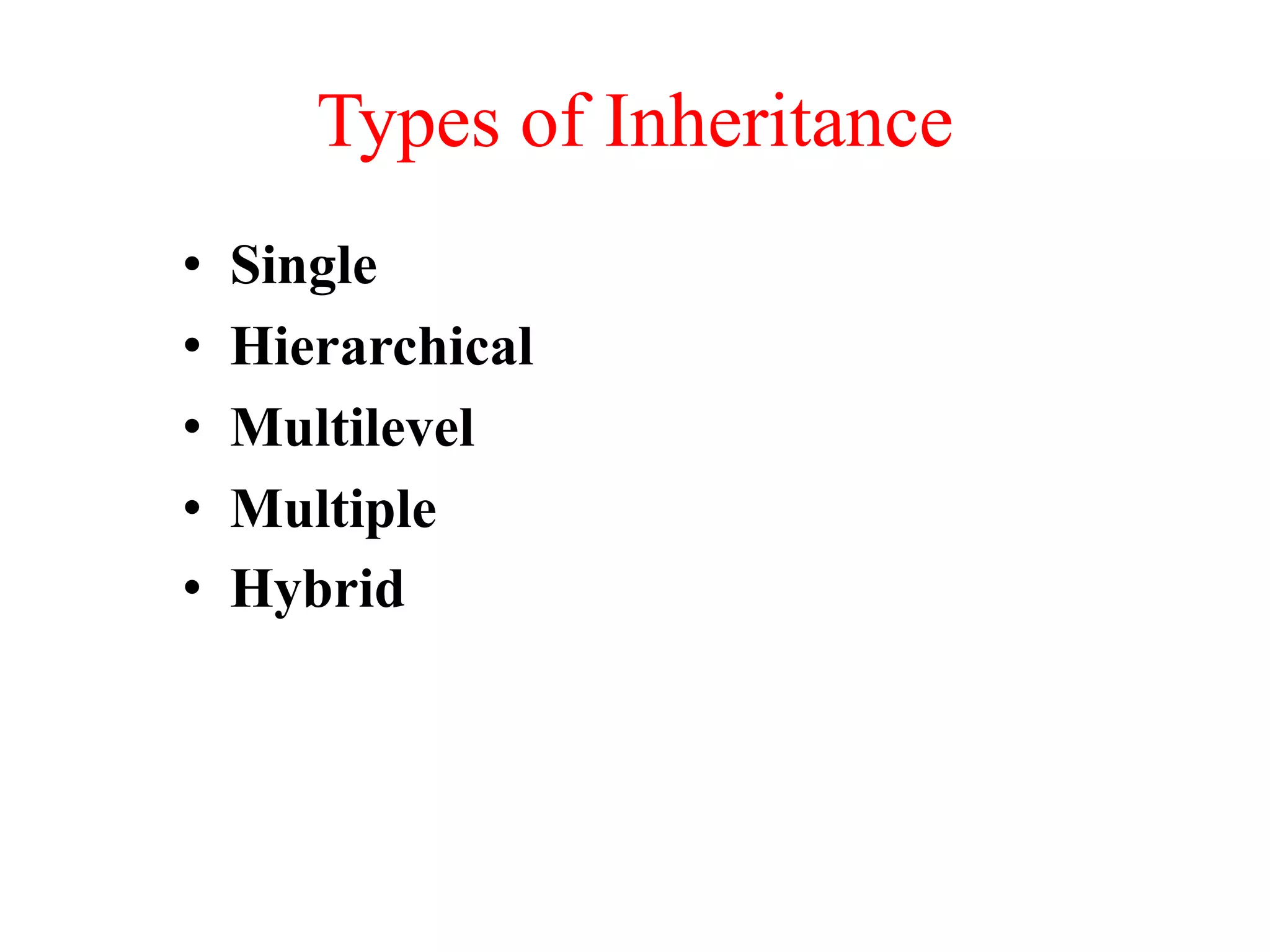 Hierarchical inheritance | PPTX