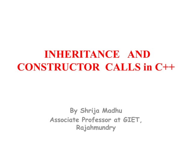 Hierarchical inheritance | PPTX | Programming Languages | Computing