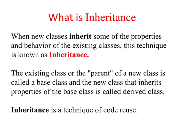 Hierarchical inheritance | PPTX | Programming Languages | Computing
