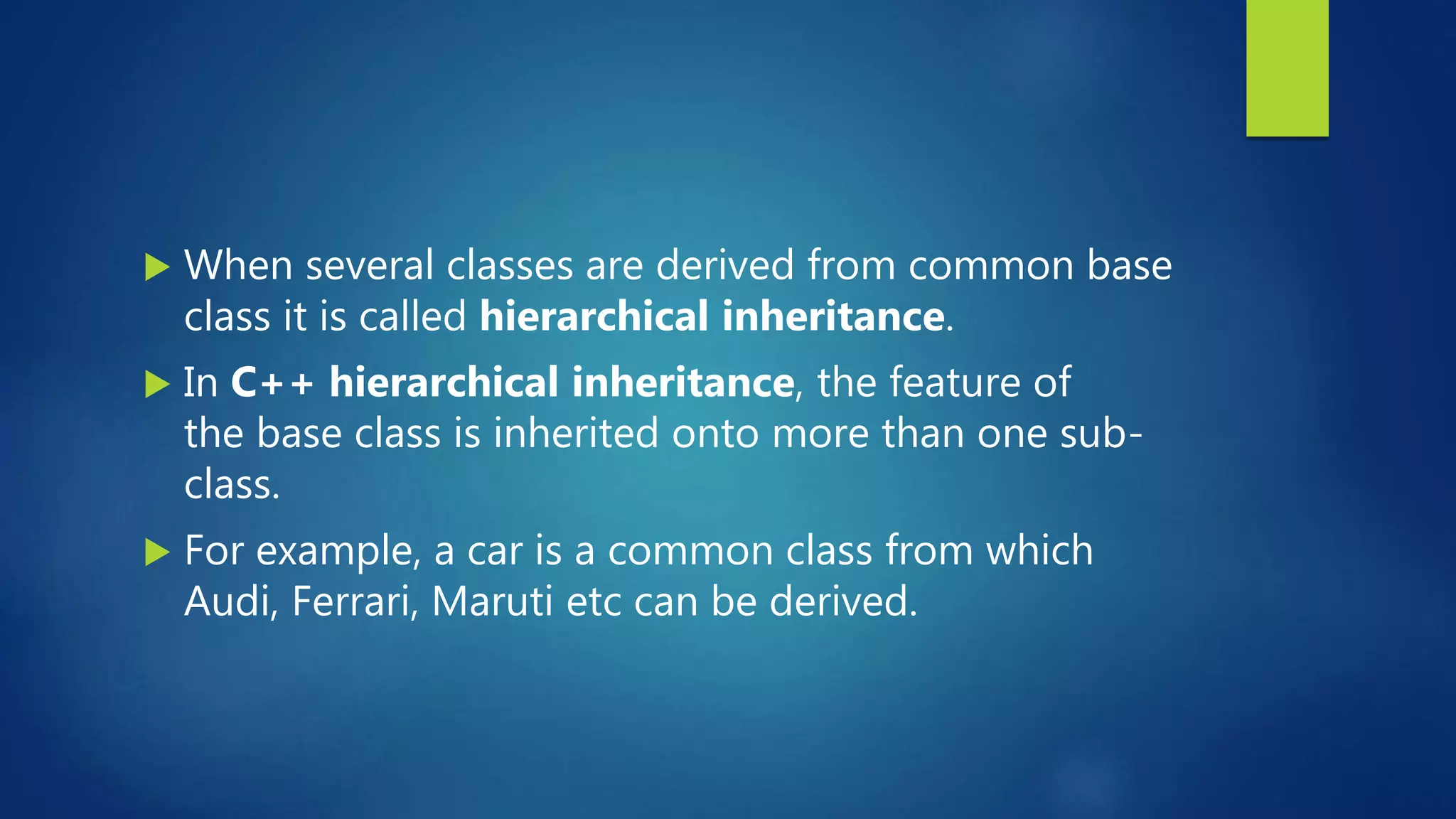 Hierarchical inheritance | PPTX