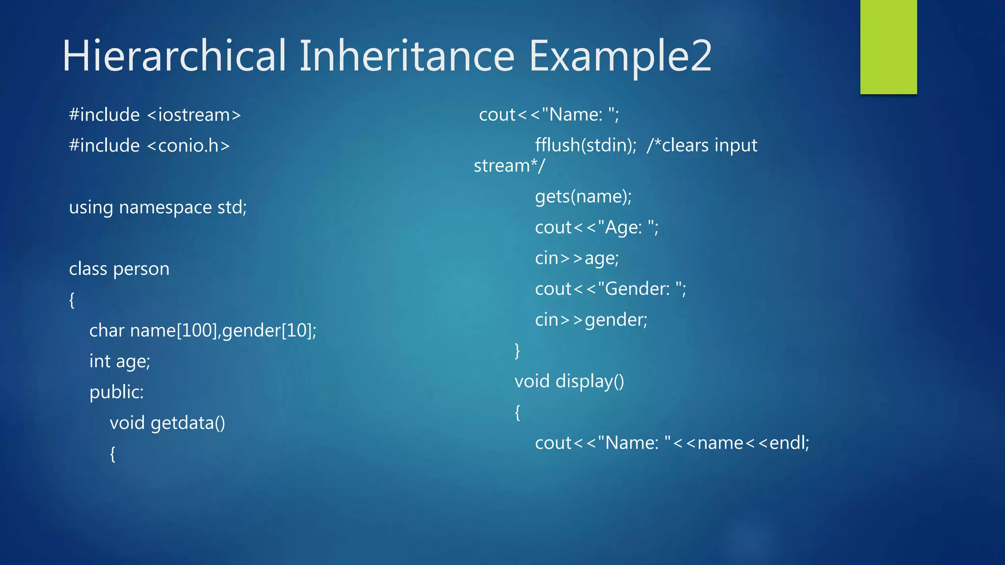 Hierarchical inheritance | PPTX