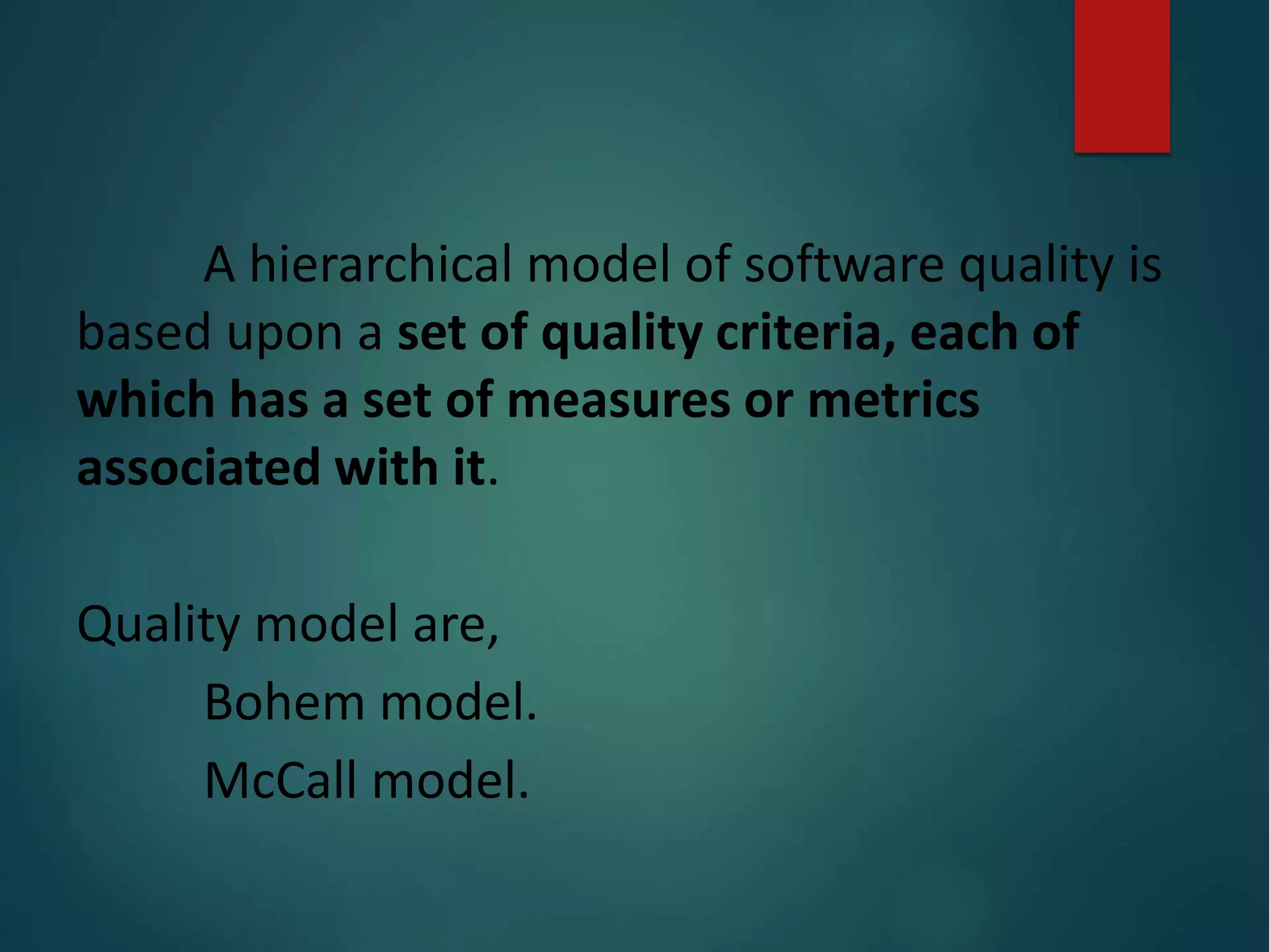 Hierarchical models of software quality | PPTX