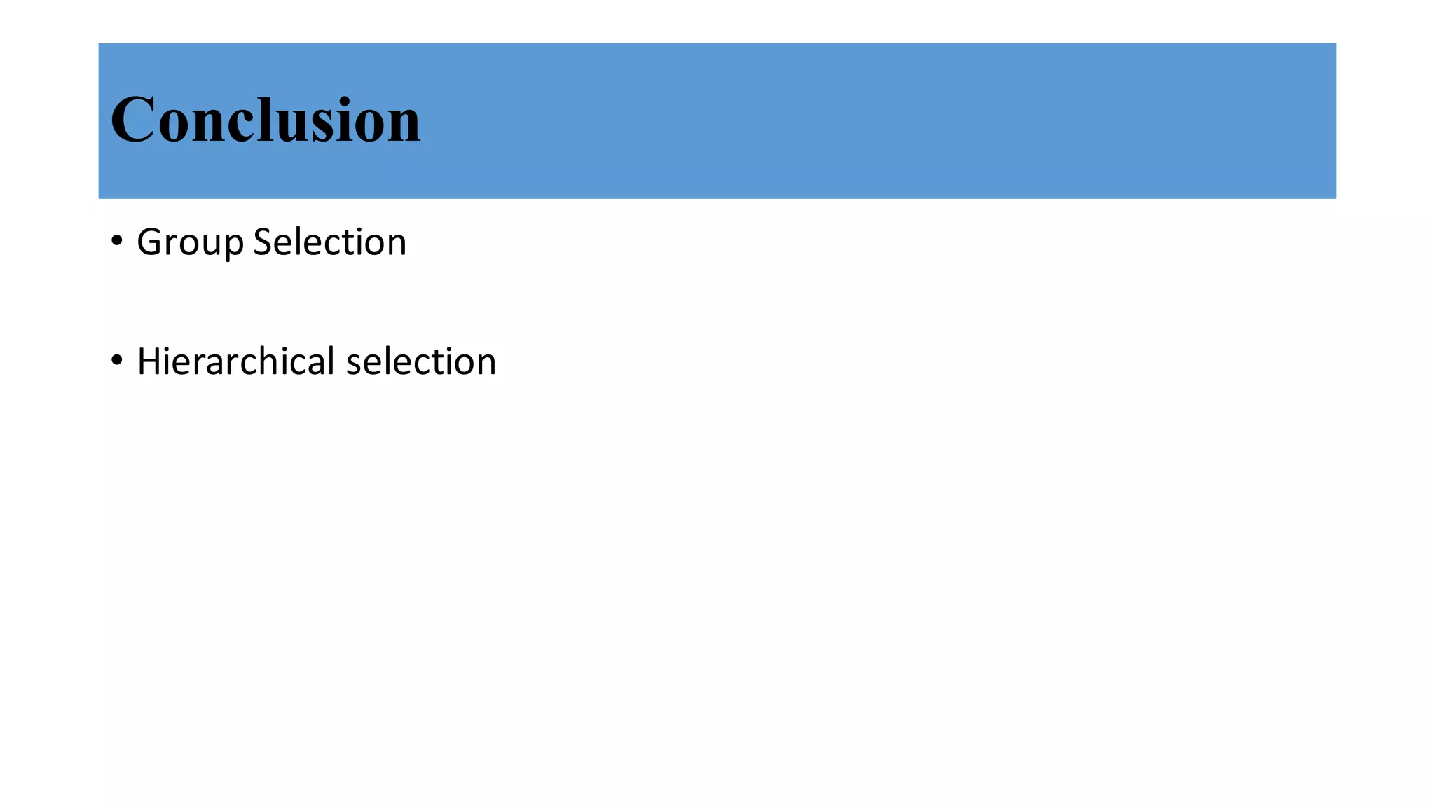 Hierarchical selection | PPT | Free Download
