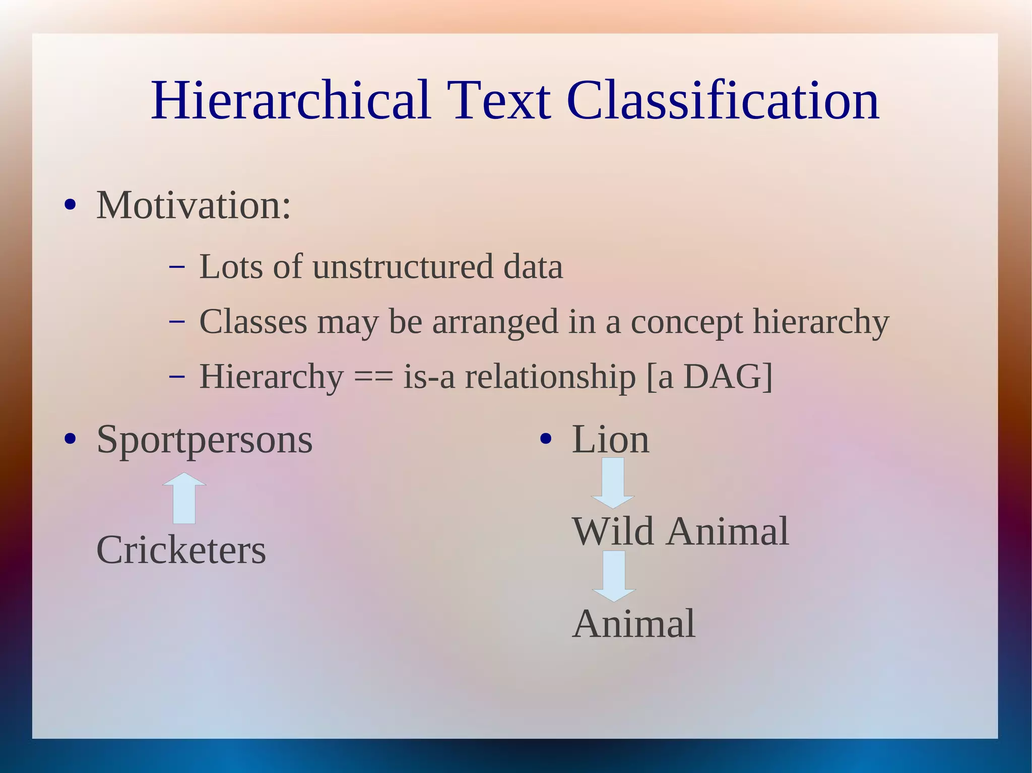 Hierarchical text classification | PPT