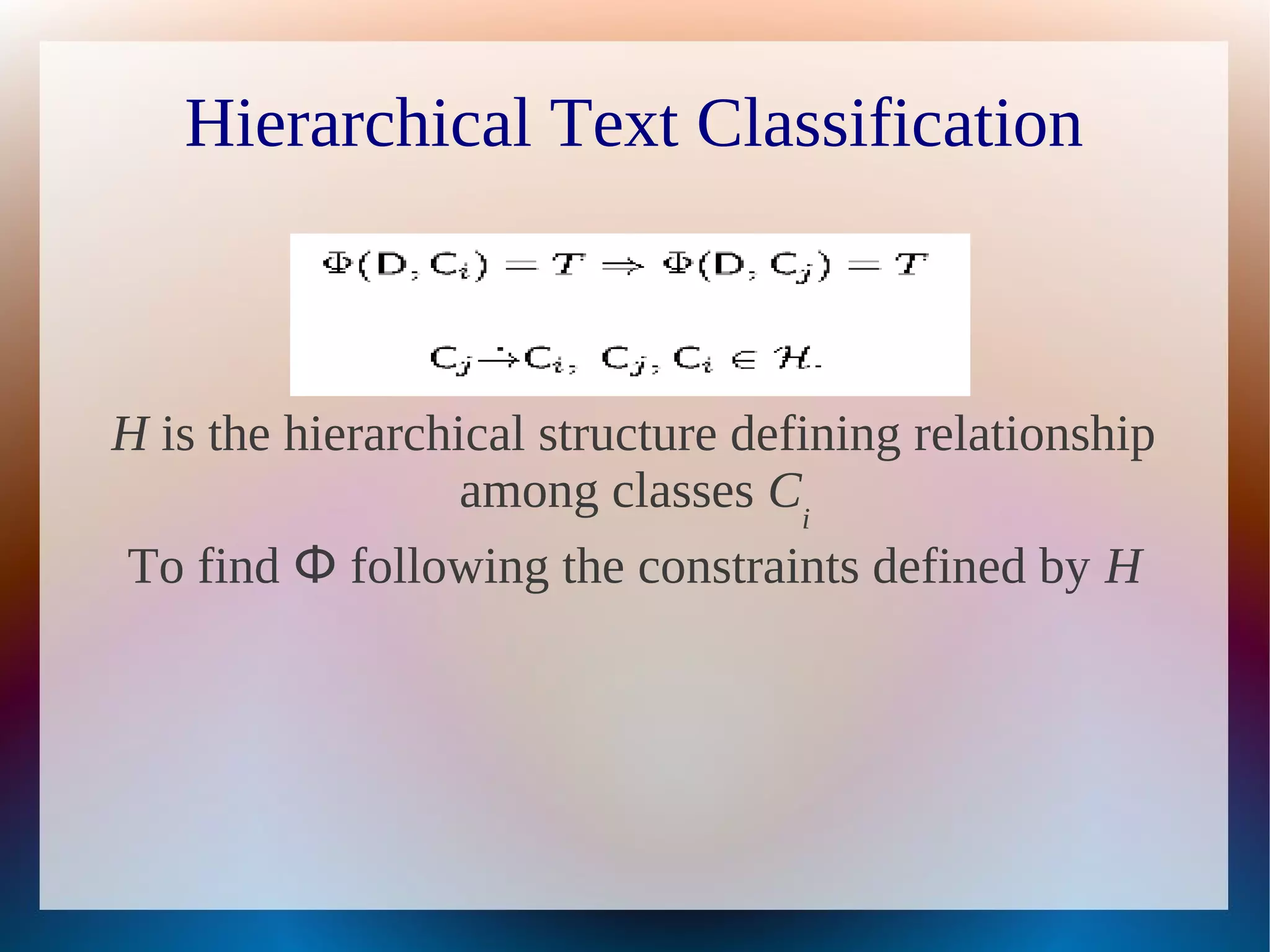 Hierarchical text classification | PPT