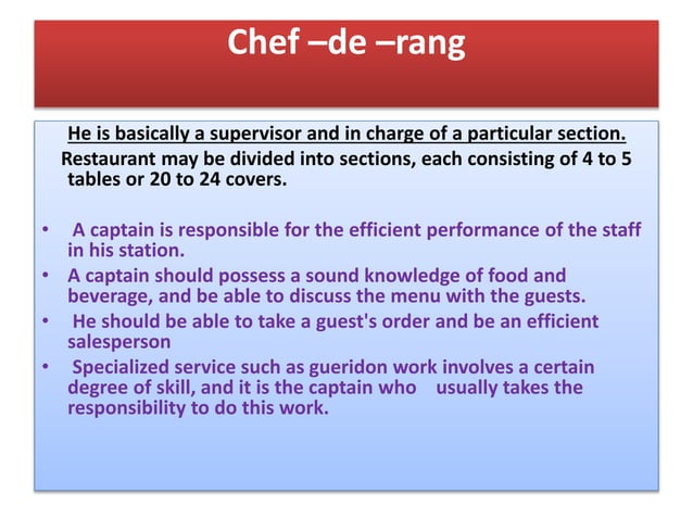 HIERARCHY CHART OF FOOD AND BEVERAGE SERVICE DEPARTMENT.pptx ...