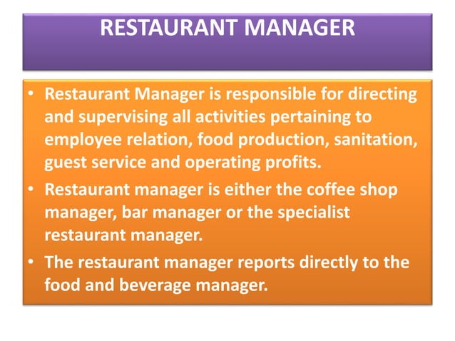 HIERARCHY CHART OF FOOD AND BEVERAGE SERVICE DEPARTMENT.pptx ...