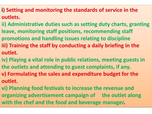 HIERARCHY CHART OF FOOD AND BEVERAGE SERVICE DEPARTMENT.pptx | Hospitality Industry | Industries