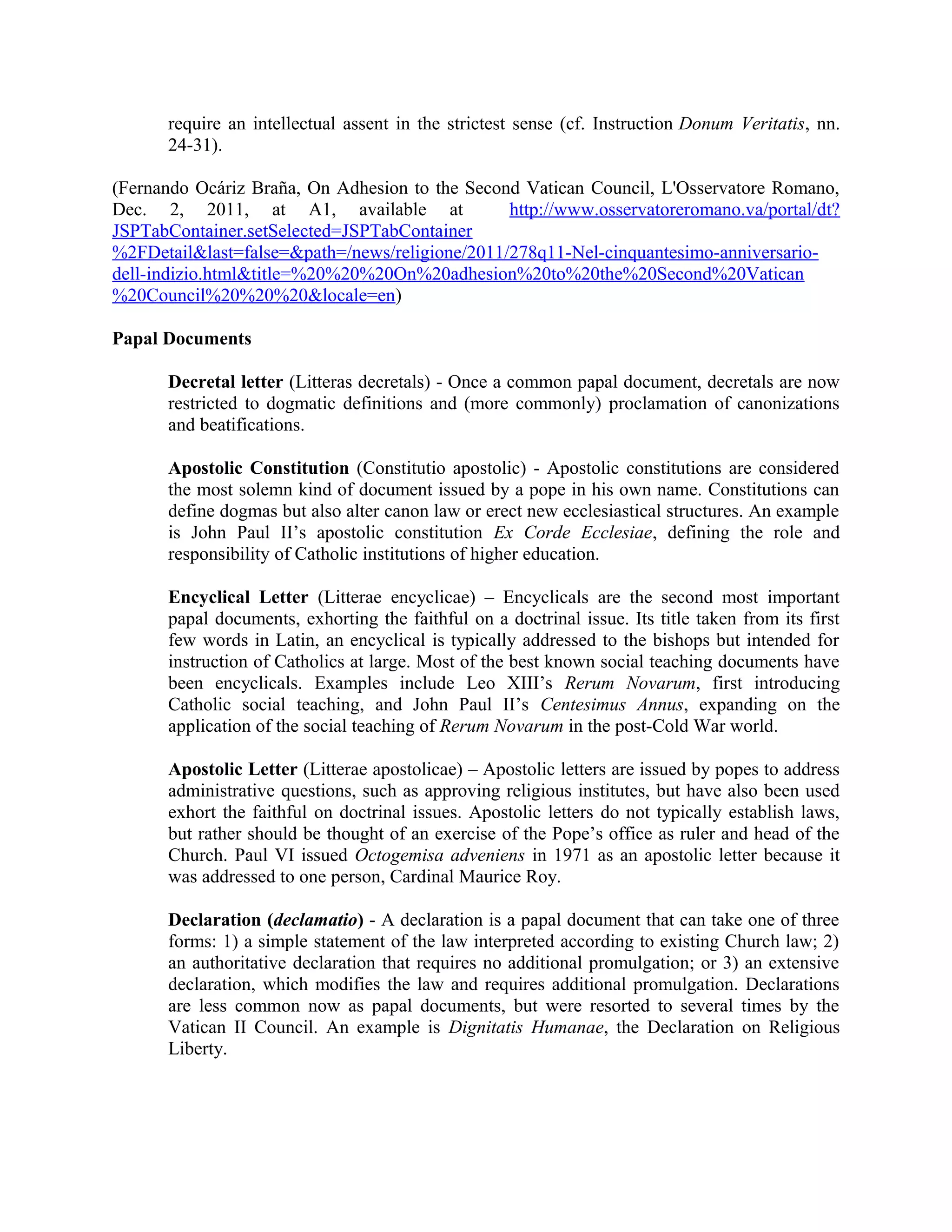 Hierarchy of church documents | DOC