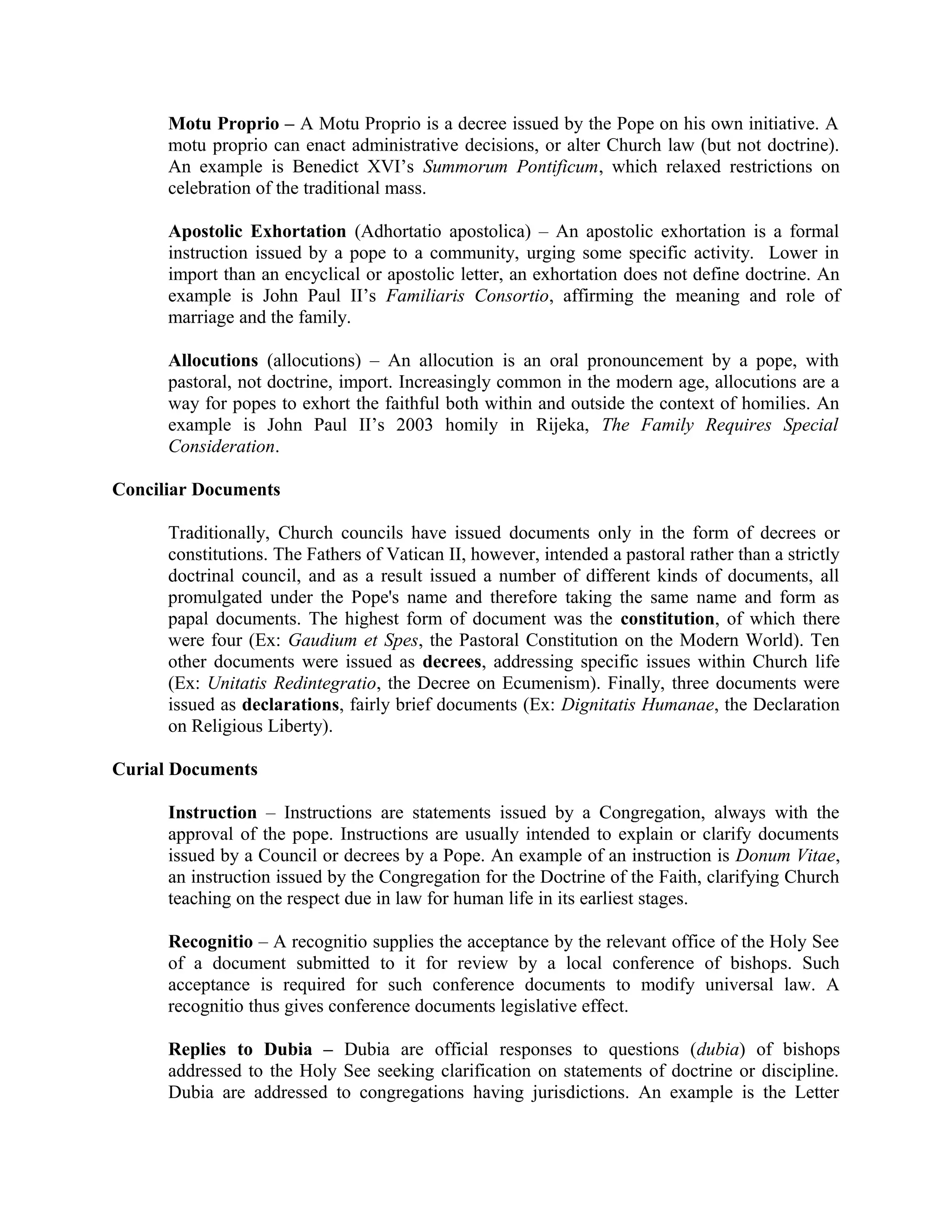 Hierarchy of church documents | DOC