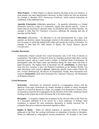 Hierarchy of church documents | DOC